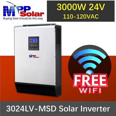 MPP Solar 3000w 24v 120V SOLAR INVERTER 80A MPPT solar charger BMS WIFI ...