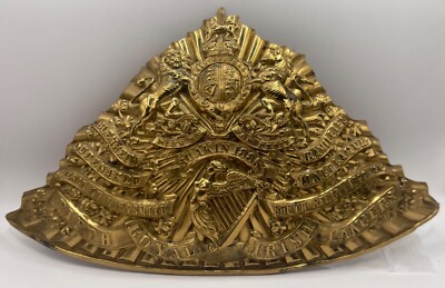 RARE ORIGINAL WW1 ERA 5th ROYAL IRISH LANCERS SHAKO CZAPKA HELMET PLATE ...