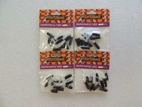 lot 4 Rattlesnake Tackle Crappie Panfish Tubes Black/White NEW - old ...