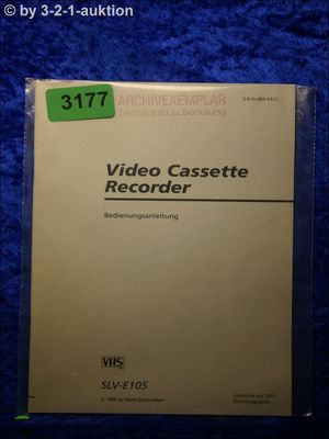 Sony Bedienungsanleitung SLV E105 Video Recorder (#3177) | eBay.de