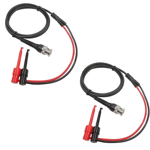 BNC to Mini Test Hook Clips Dual Hook Test Probe Cable Leads 120CM with ...