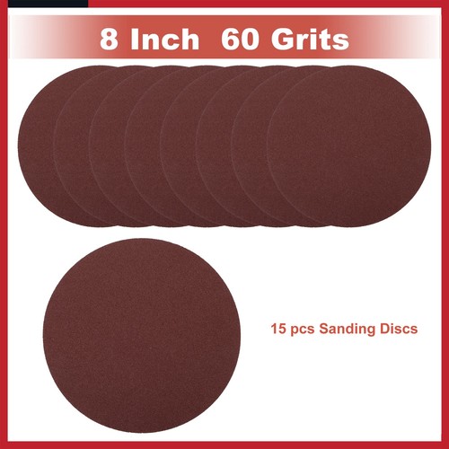 8 Inch Sanding Discs Round Hook and Loop Sandpaper 60 Grits - 15 PCS ...