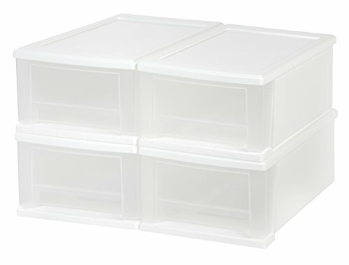 STORAGE ORGANIZER Unit Plastic Stacking Drawer White 7-Quart 4-Pack ...