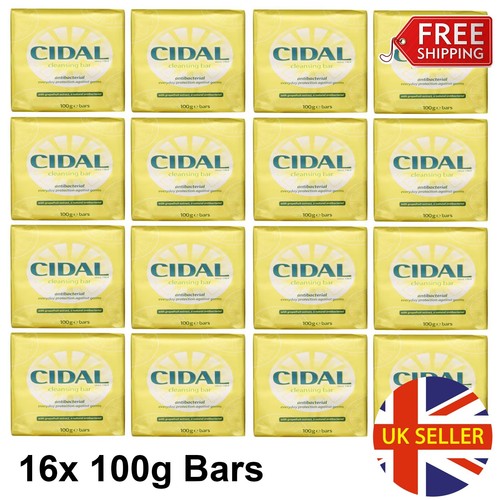 Cidal Antibacterial Soap Twin Pack 16 x 100g Bars Total Hand Body ...