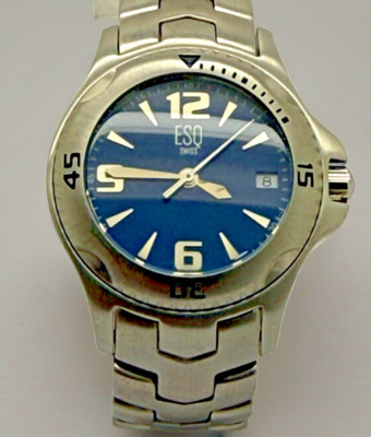 ESQ Swiss E5082 All Stainless Steel Quartz Women's Watch Fresh Battery ...