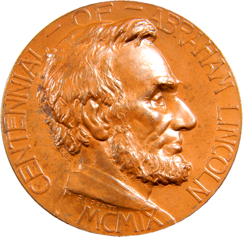 1909 Abraham Lincoln Centennial Medal by Bela Lyon Pratt K-322 (02553 ...
