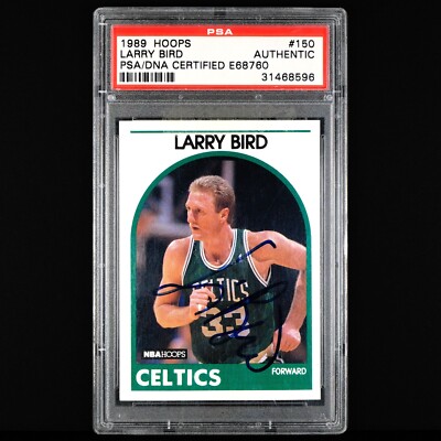 1989 NBA Hoops 🔥 LARRY BIRD Signed On Card Blue Ink Autograph 🔥 PSA ...