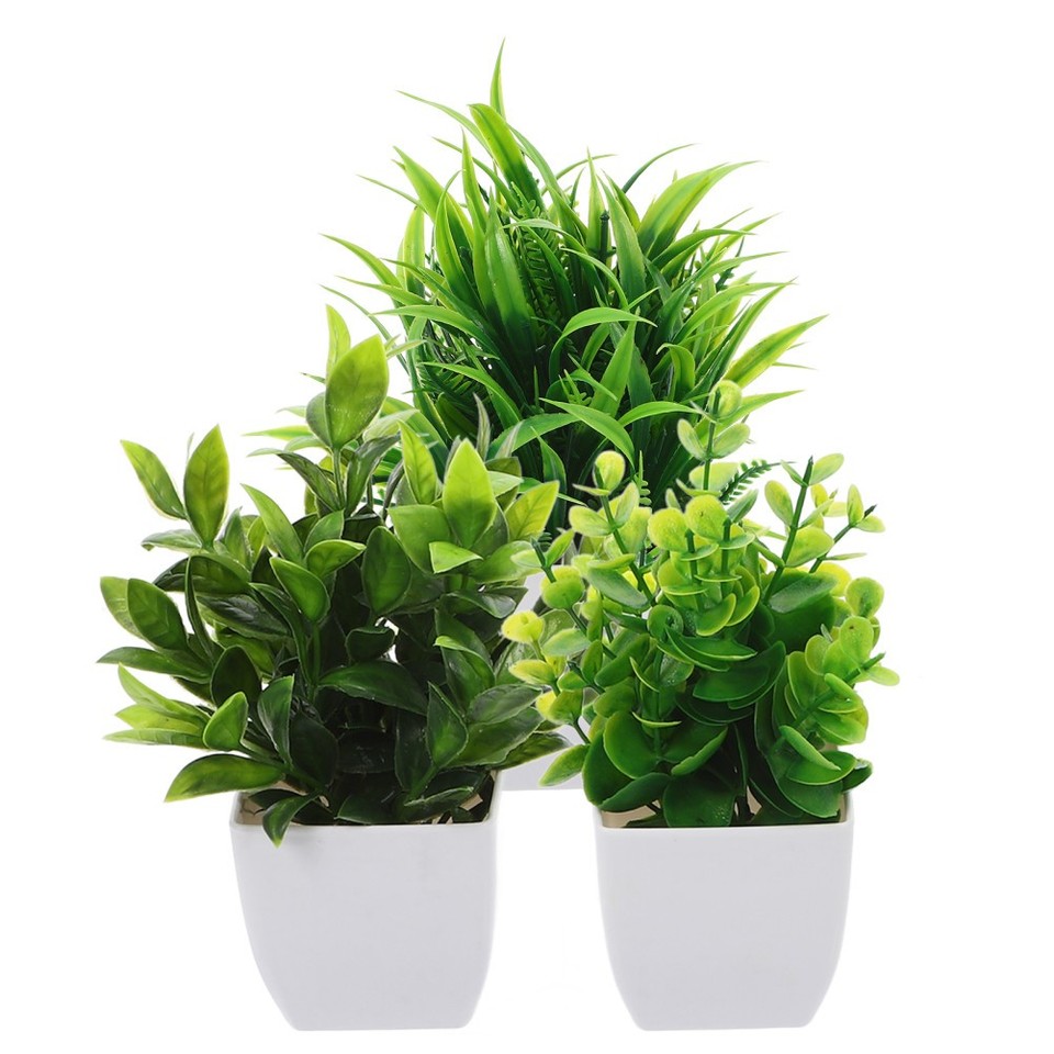 3 Pcs Artificial Flowers Indoor Fake Plants for Desk Accessories | eBay ...