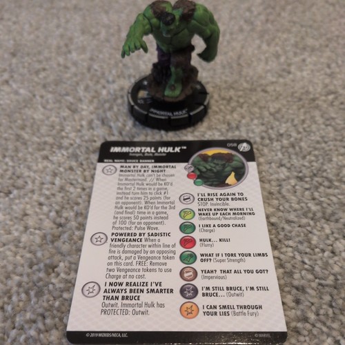 Heroclix Captain America and Avengers set Immortal Hulk #058 Super Rare ...