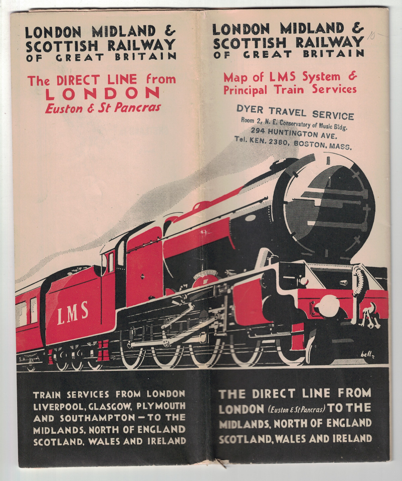 1931 London Midland Scottish Railway LMS Map and Time Table | eBay