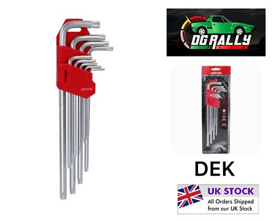 Dekton 9 Pc Extra Long Star Torx Allen Keys Security Wrench Set T10 ...