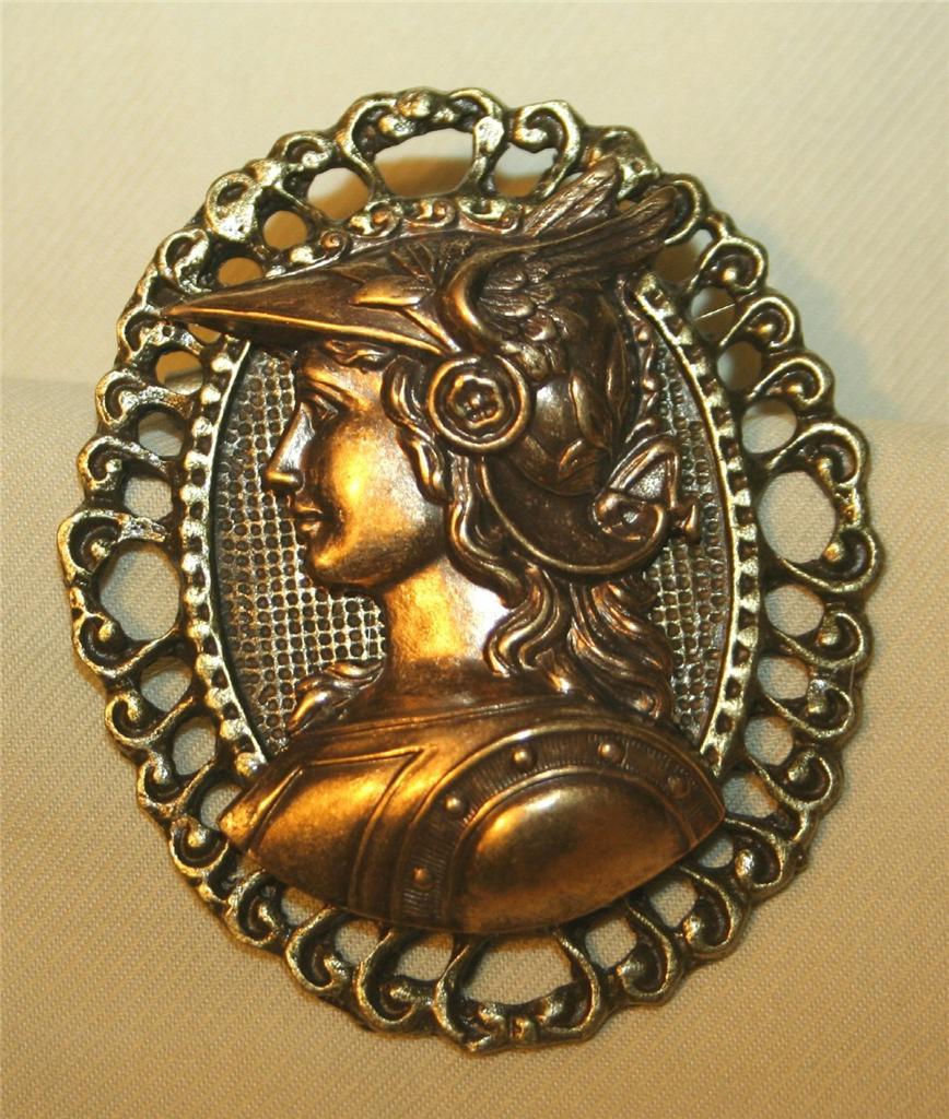 Swirl Rim Texture Brasstone French Revolution Icon Marianne Brooch Pin ...