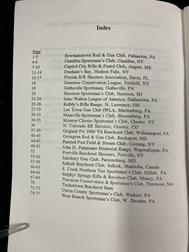 VINTAGE INTERNATIONAL BENCHREST SHOOTERS RANGE GUIDE | eBay
