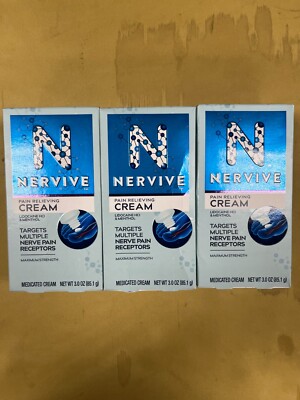 3 New Nervive Pain Relieving Cream - 3oz Each Box Exp. 06/2025 | eBay
