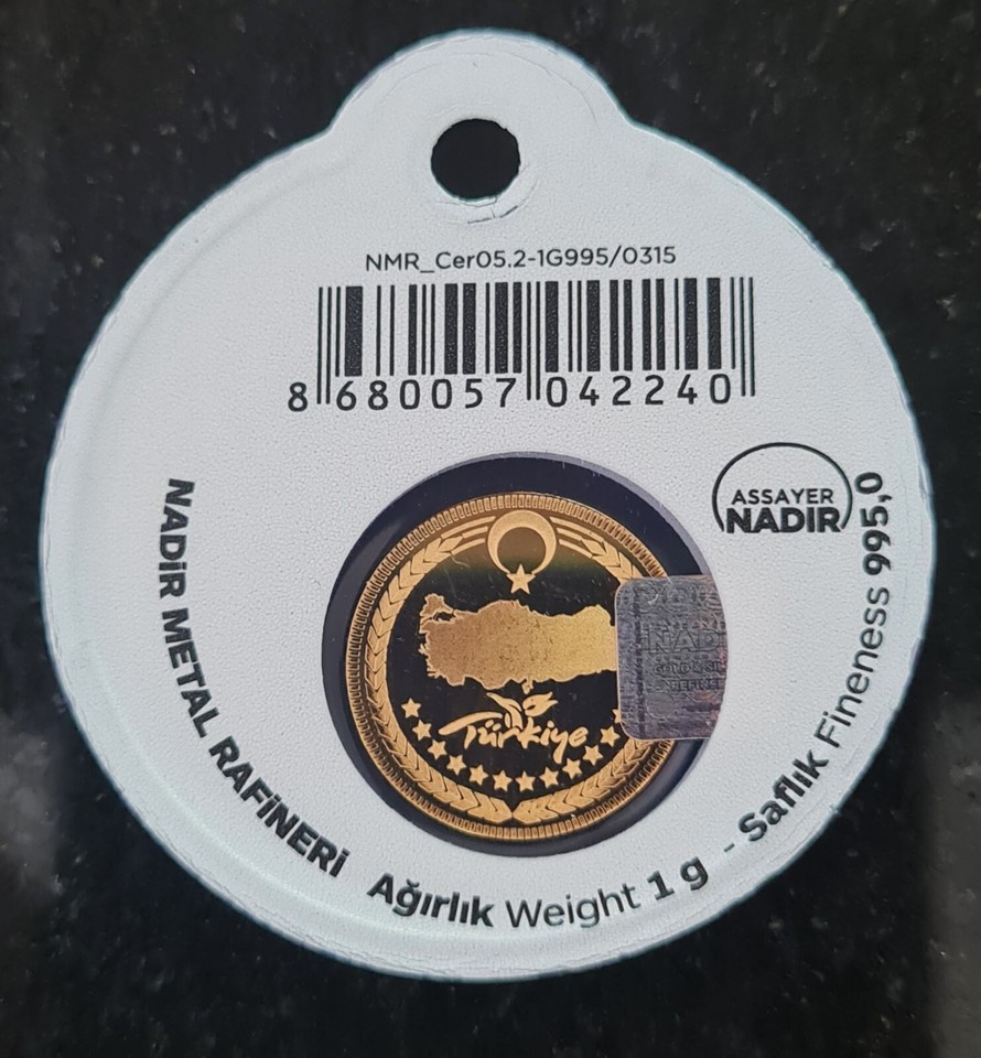 NADIR 24K GOLD 1 GRAM DISC GOLD CERTIFICATE RARE | eBay