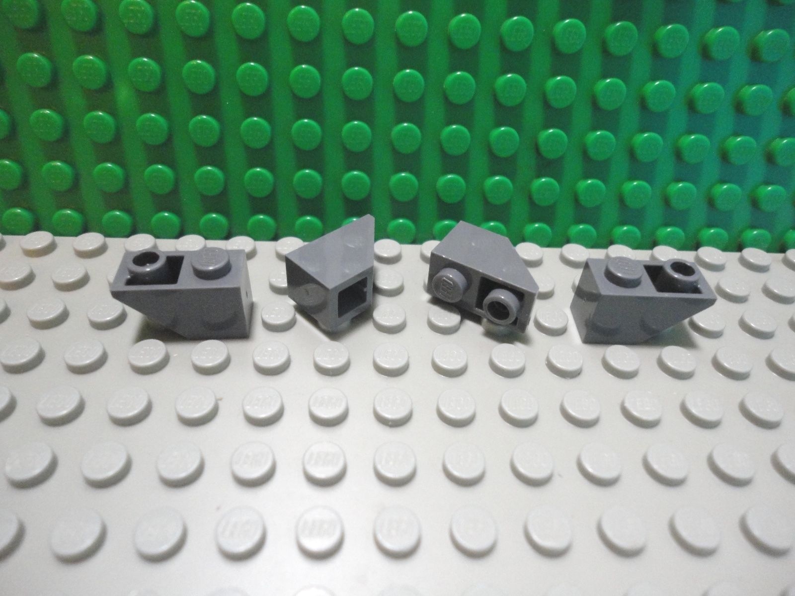 Lego 4 Dark Bluish Gray 2x1 inverted brick block slopes NEW | eBay