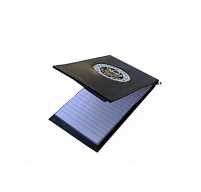Military Spiral Notebook Case with Medallion, 5 Style Note pads, Black ...