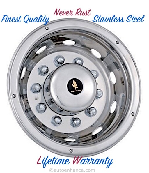 22.5" 1 REAR WHEEL SIMULATOR HUBCAP RIM COVER 10 LUG RV SEMI TRUCK BUS ...