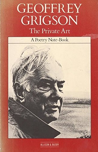 Private Art: A Poetry Notebook By Geoffrey Grigson | eBay