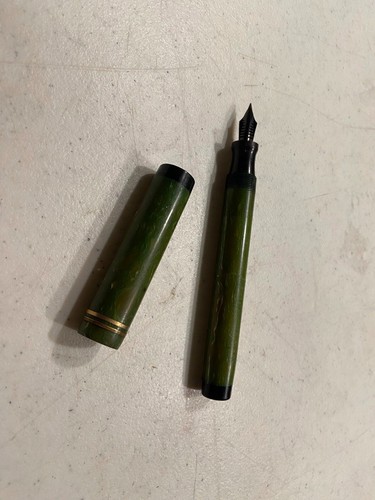 VINTAGE GOOD SERVICE NATIONAL PEN CO GREEN MARBLE FOUNTAIN PEN 14K | eBay