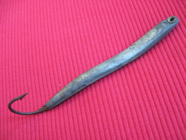 Vintage Saltwater Slim Block Tin Squid Jig Striper Fishing Lure | eBay