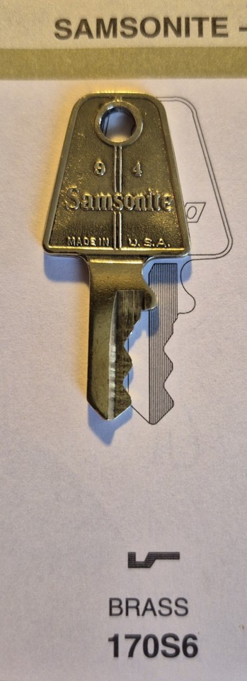 Samsonite, Brass, 170S6, 94, Vintage, OEM Factory Fitted Key. | eBay