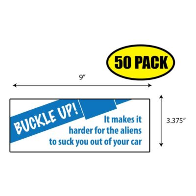 50 PACK 3.37"x 9" BUCKLE UP Sticker Decal Gift HUMOR BS0416 | eBay