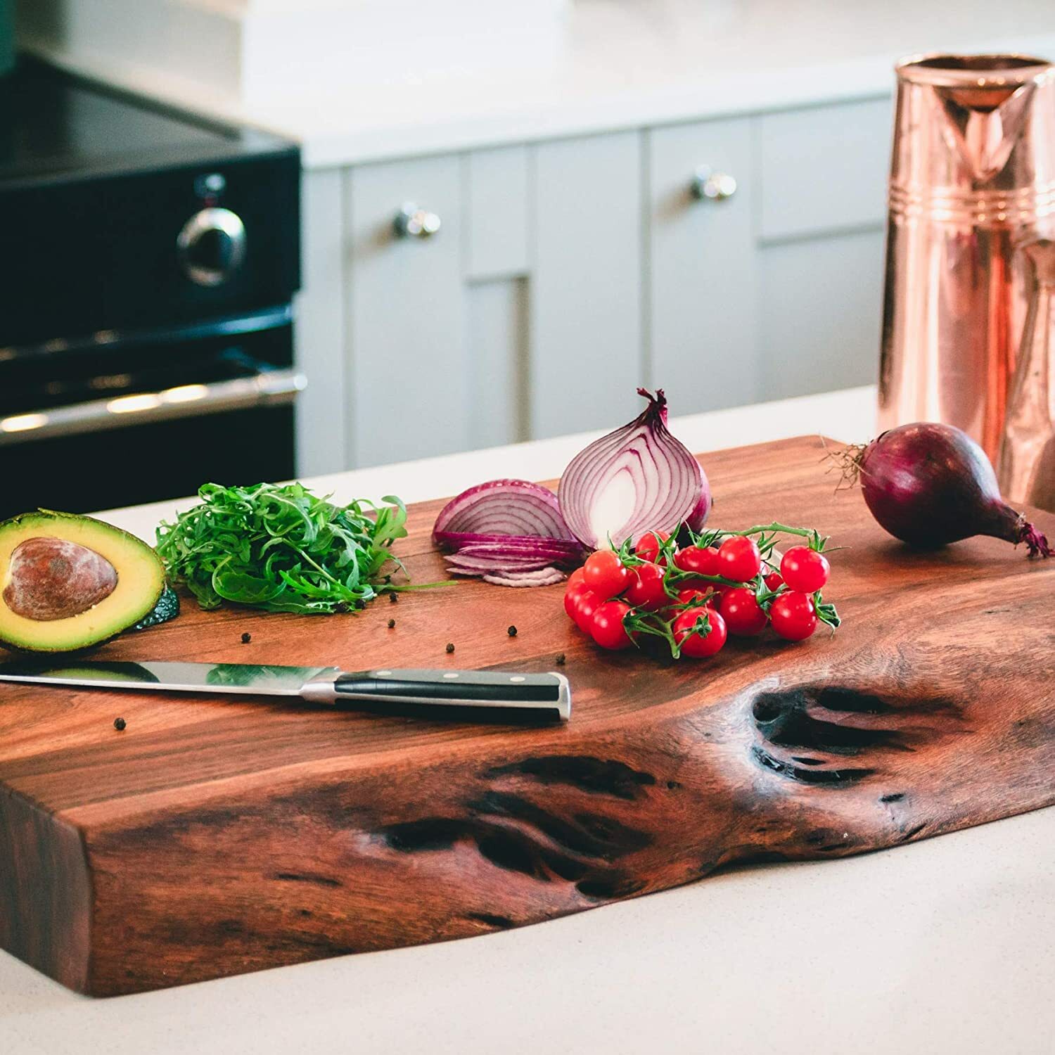 James Martin Style Professional Chef Live Edge Wood Chopping Board ...