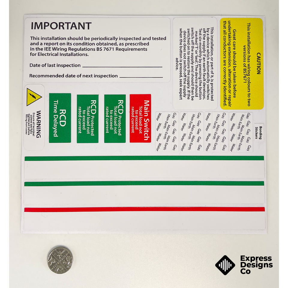 Consumer Unit Fuse Board Label Stickers – Fits Fusebox, Chint, Wylex ...