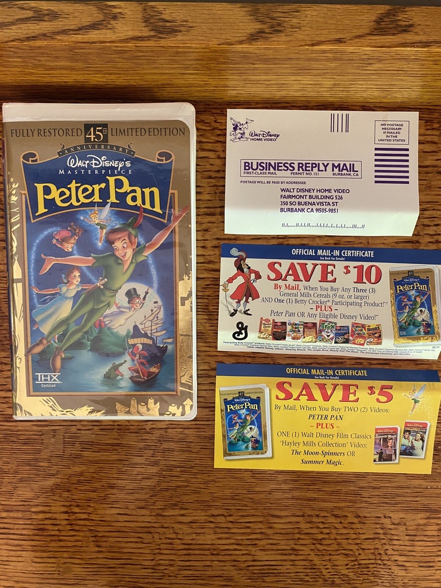 Peter Pan Vhs 1998 Peter Pan 1998 VHS