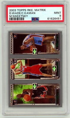 2003 Topps Dwyane Wade Rookie Matrix Chris Kaman Mike Sweetney PSA 9 ...