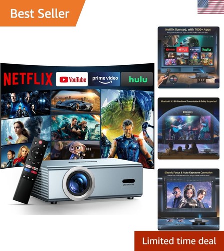 22000 Lumens Smart Projector with Netflix & Dolby Audio - Compact ...