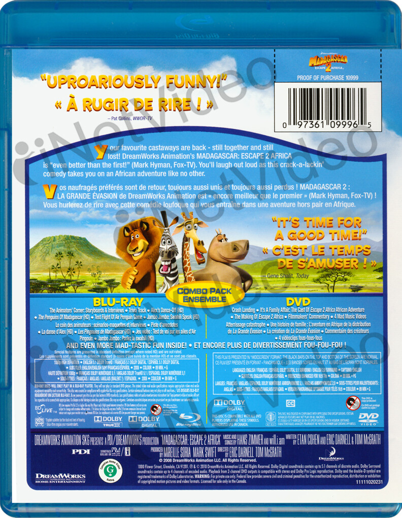 Madagascar - Escape 2 Africa (Blu-ray + DVD) ( New Blu | eBay