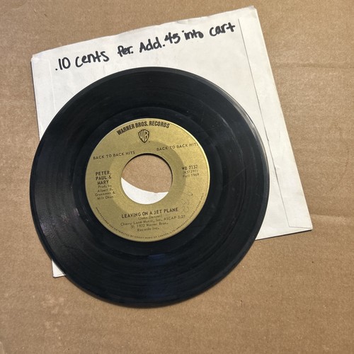 Peter Paul And Mary Leaving On A Jet Plane/Day Is Done Gold Label 45 | eBay