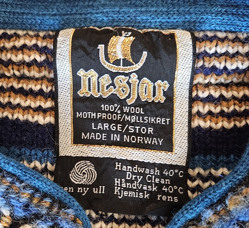 Vtg Nesjar Nordic Floral Cardigan Sweater Women's Multicolor 100% Wool ...