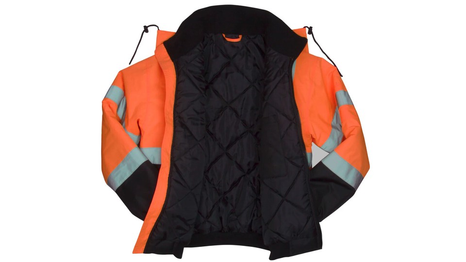 HIGH VISIBILITY INSULATED HI VIS REFLECTIVE ROAD WORK SAFETY BOMBER ...