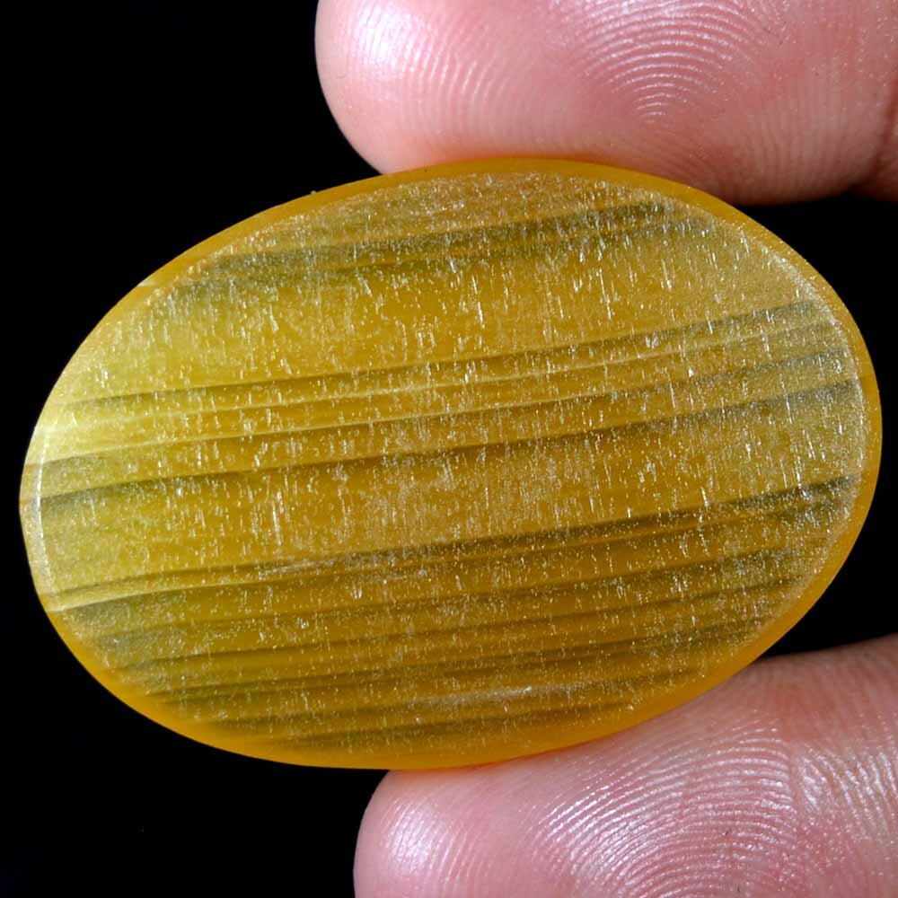 61.60 Cts 100% Natural Yellow Lace Agate Loose Cabochon 26 x 38 mm ...