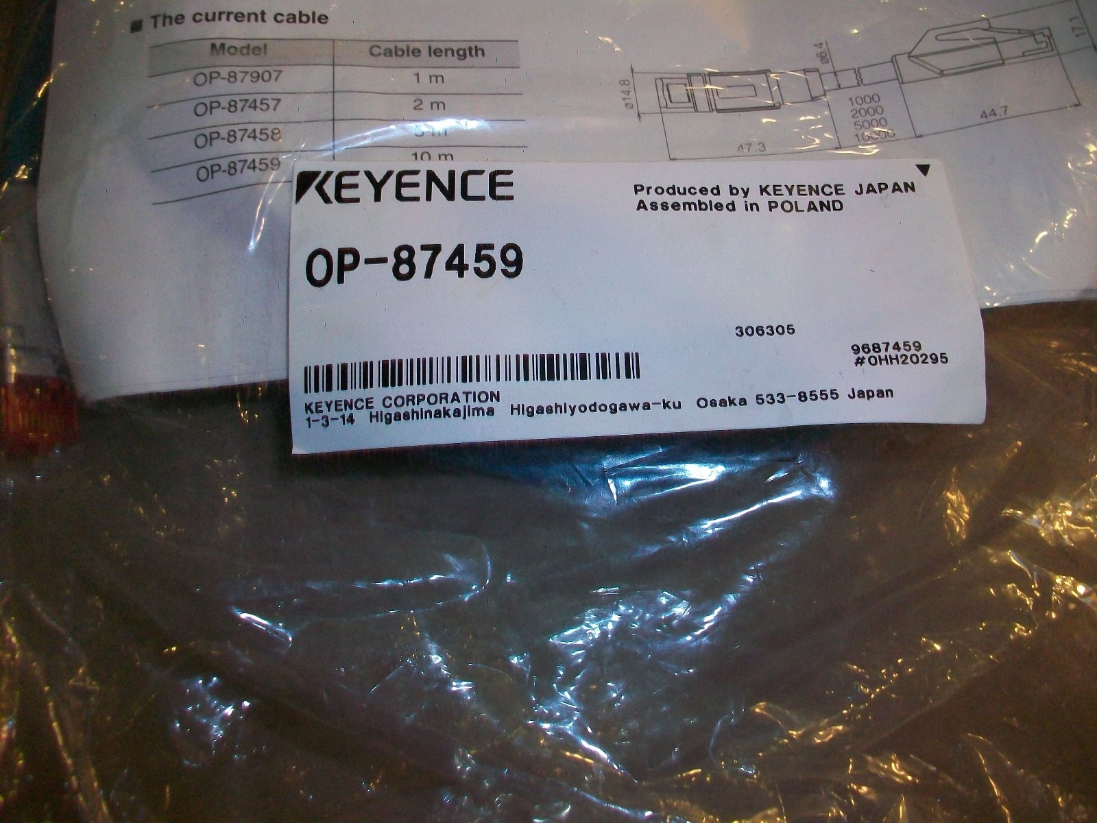 Keyence OP-87459 Vision Sensor Ethernet cable 10 m for IV Series NEW | eBay