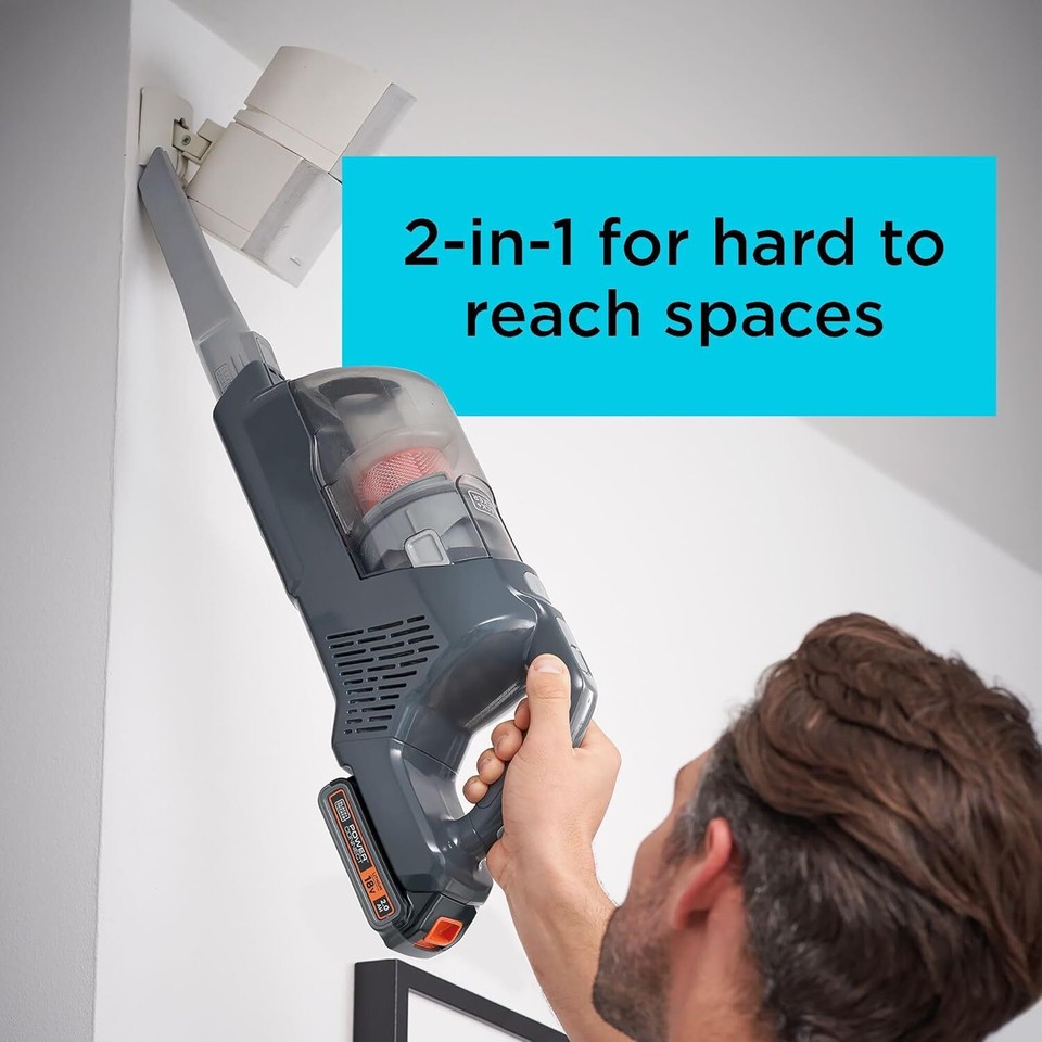 BLACK+DECKER POWERSERIES+ 20V MAX* Cordless Stick Vacuum with LED Floor ...