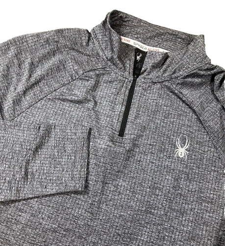 SPYDER Moisture Wicking ProW=B Stretch Reflective 1/4 Zip Pullover Gray ...