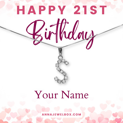 Personalised 21st Birthday Gift 925 Sterling Silver Initial Letter Name ...