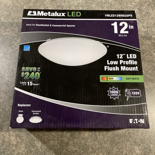 METALUX LED FLUSH MOUNT CEILING LIGHT FIXTURE 12” WHITE ROUND LOW ...