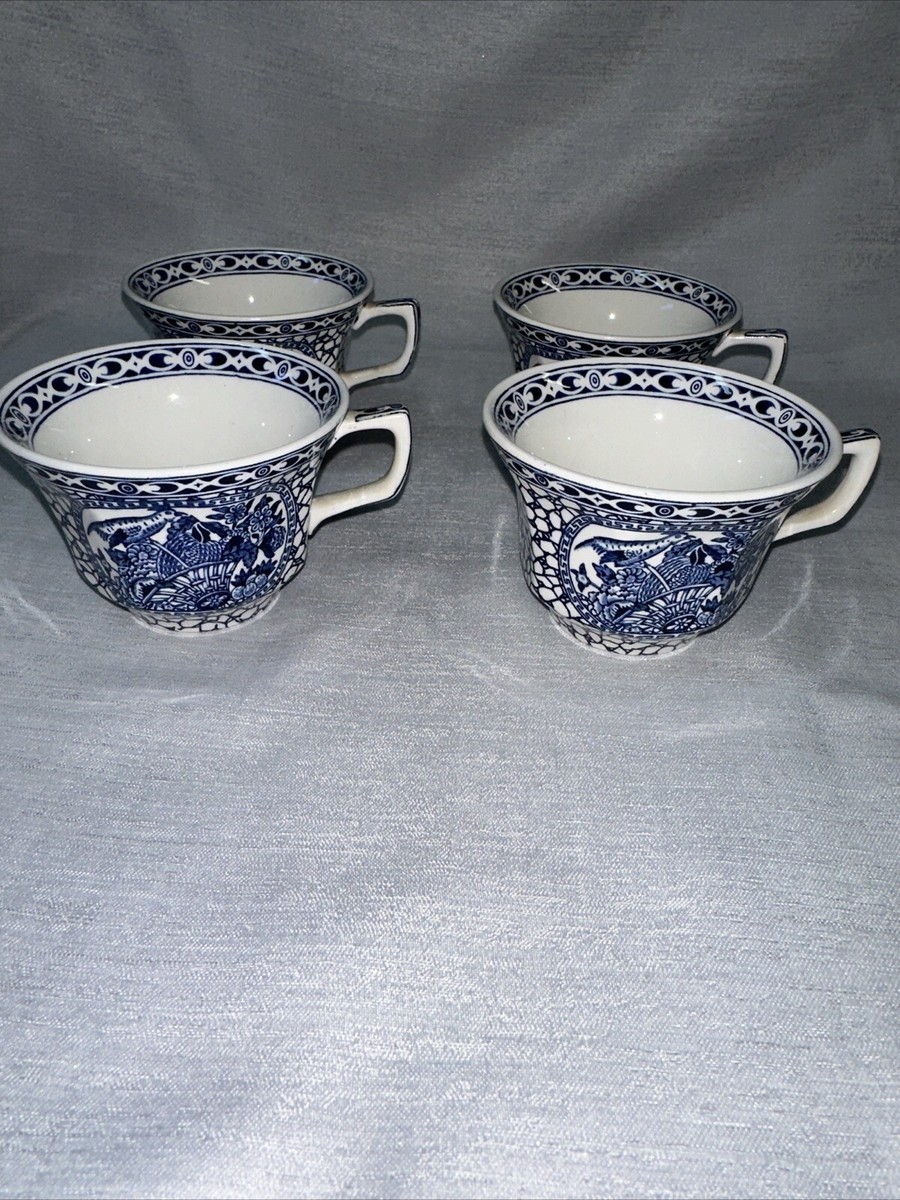 William Adams Pottery Large William Adams "Chinese Bird" Blue And