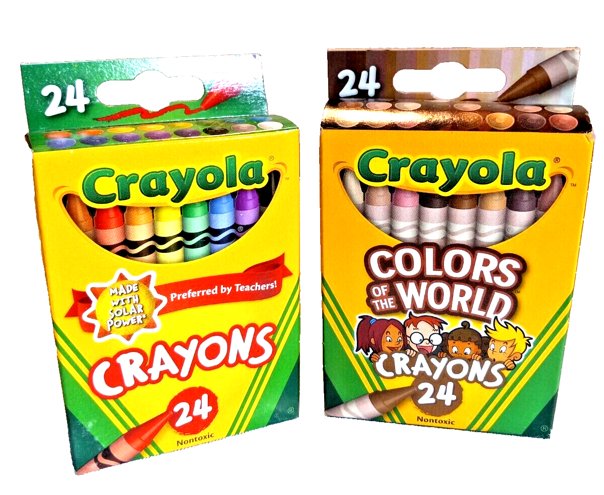 CRAYOLA COLORS OF THE WORLD Skin Tone Crayons + Crayola CRAYONS ea. Box ...