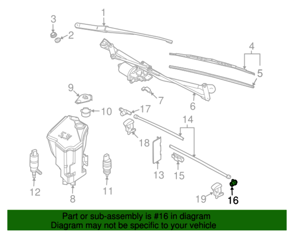 BMW 61668374371 Genuine OEM Factory Original Washer Hose Support for ...