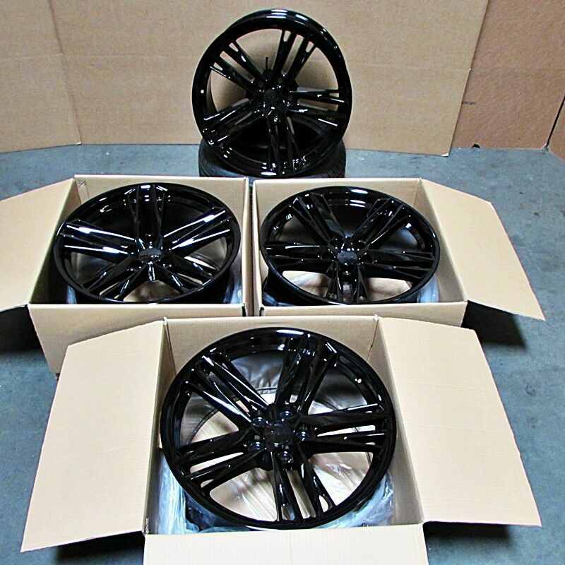 20" Black Wheels 20x10 / 20x11 Fit Chevrolet Camaro Chevy ZL Style Set ...