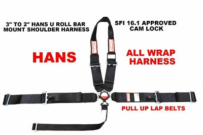 NHRA DRAGSTER RACING HARNESS SEAT BELT ALL WRAP SFI 16.1 BLACK | eBay