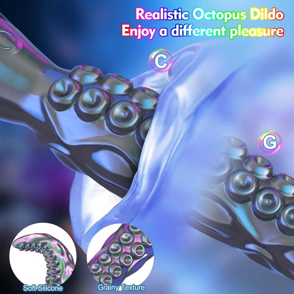 Vibrating Monster G-Spot Dildo Clit Vibrator LED Octopus Tentacle Sex ...