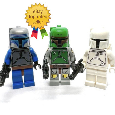 NEW Lego 1x1 Stud + Cloud City Boba Fett, Jango Fett, Proto Boba custom ...