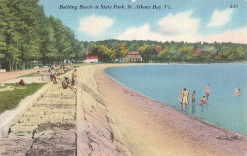 Postcard Bathing Beach at State Park St Albans Bay Vermont | eBay